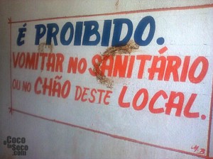 proibido vomitar - Food Safety Brazil